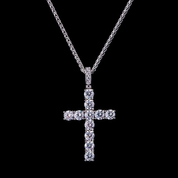 WALKOF FAME LAS VEGAS | Accessories | Iced Out White Gold Tennis Cross ...